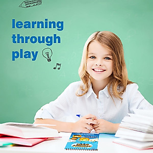 GRANDLMOON 2 Pack Reusable 32 Activity Game Mats Pads with Dry Erase Marker as Travel Toy & Learning Tool for Ages 6-12 (9”X 6”)