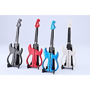 Stratocaster Electric Guitar Scissors with Stand and Cap, Black - Fluorine Coating, Japanese Stainless Steel - Made in Seki Japan