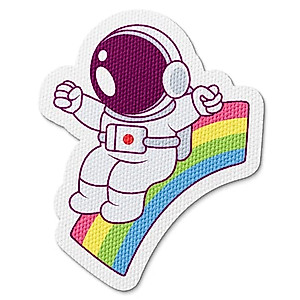 Fidget Stickers Textured Astronaut Sensory Strips for Anxiety and Calm for Kids Adults Desks School Classroom with Reusable Adhesive Large 3 inches (Set of 24)