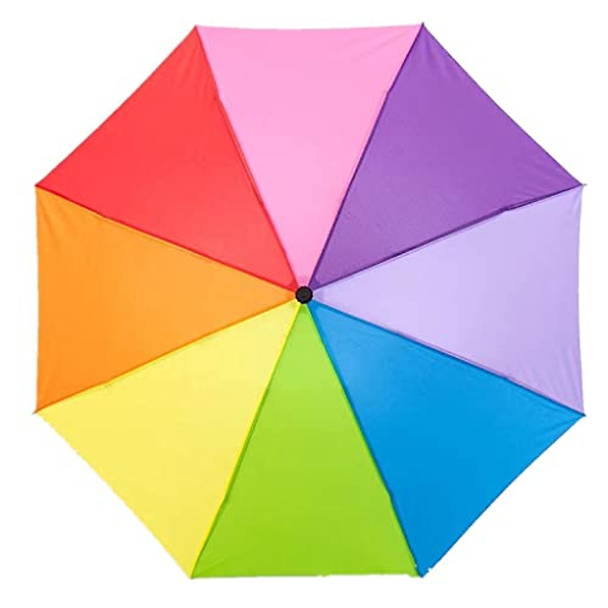 YAMHOHO Three Folding Flat Edge Rainbow Bumper Cloth Umbrella Sunshade Sun Umbrella Ladies Umbrella Gift Umbrella Windproof Travel Umbrella Foldable Folding Small Compact Umbrella