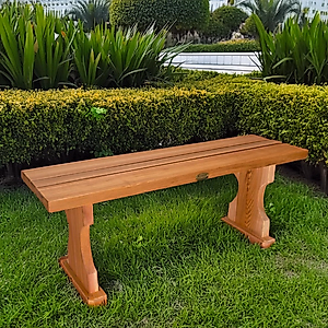 All Things Cedar BB45 Cedar Backless Bench | 4ft Wood Bench Indoor & Outdoor | Handcrafted with Western Red Cedar | Perfect for Patio, Garden, Picnic & Poolside | 45x14x17