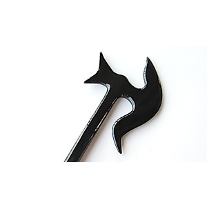 Marycrafts Black Battle Viking War Axe Buffalo Horn Hair Stick, Hairstick, Hair Pin, Hairpin, Hair Accessory, Hair Toy Handmade