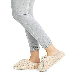 Jessica Simpson Womens Plush Marshmallow Slide On House Slipper Clog with Memory Foam,Pink,Large