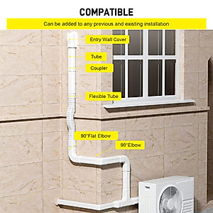 DWALE 3" 17Ft PVC Decorative Line Set Cover Kit, Mini Split line Set Cover,for Ductless Mini Split Air Conditioner and Central AC and Heat Pumps