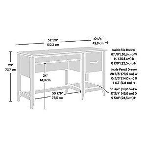 Sauder Summit Station Desk, L: 52.09" x W: 19.29" x H: 29.02", Laurel Oak Finish