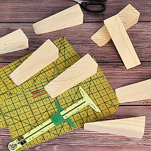 Elesunory 20 Pack Wooden Wedges for Chair Caning Supplies, Non Slip Wood Door Stopper, Triangle Wood Block for Chair Caning Door Stop