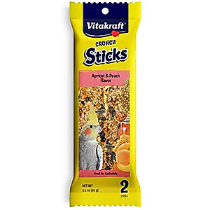 Vitakraft Cockatiel Treat Sticks - Apricot And Peach - 3.5Oz