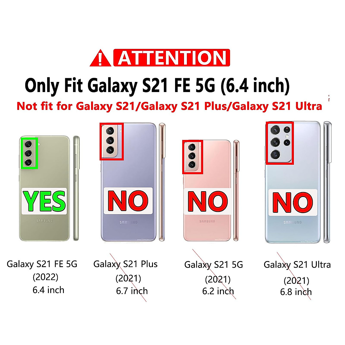 for Galaxy S21 FE 5G Case,Samsung S21 FE Case,with Screen Protector [Military Grade Drop Tested] Heavy-Duty Tough Rugged Shockproof Protective Case for Samsung Galaxy S21 FE 5G, Black