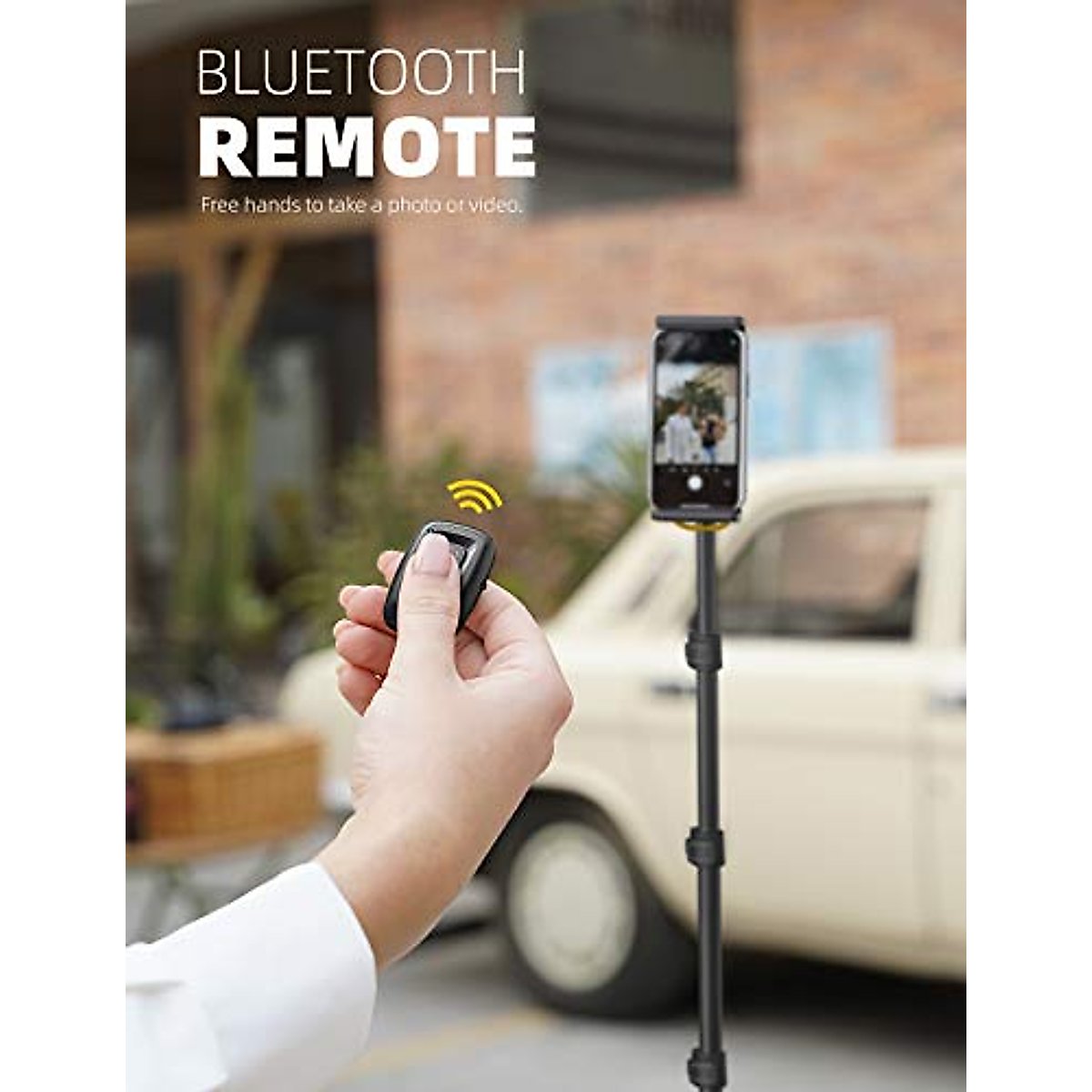 Lamicall Tablet Floor Tripod Stand - 64.9" Tablet Holder Mount with Adjustable Height for Stream/Watching with Bluetooth Remote, for iPad Pro 12.9, Mini, Air, iPhone and 4.7-13" Tablet and Cellphone