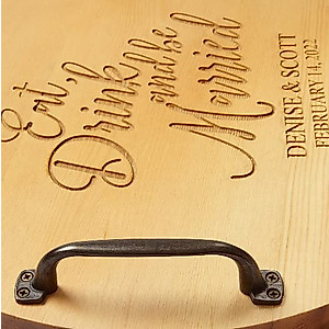 Let's Make Memories Personalized Eat, Drink & Be Married Wood Barrel Tray - Wedding - Newlyweds