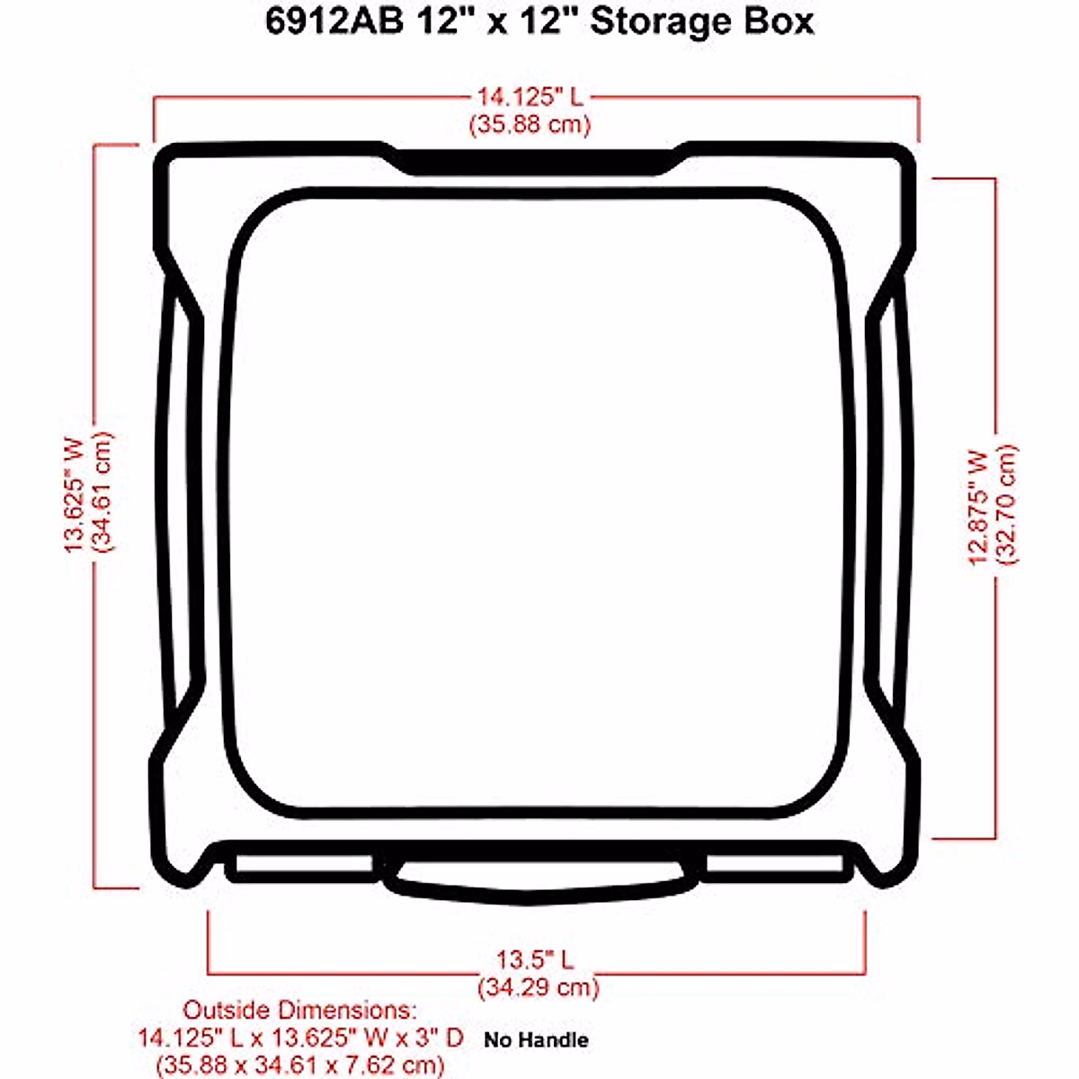 ArtBin 6912AB Essentials One-Compartment 12" x 12" Box, Art & Craft Organizer, [1] Plastic Storage Case, Clear