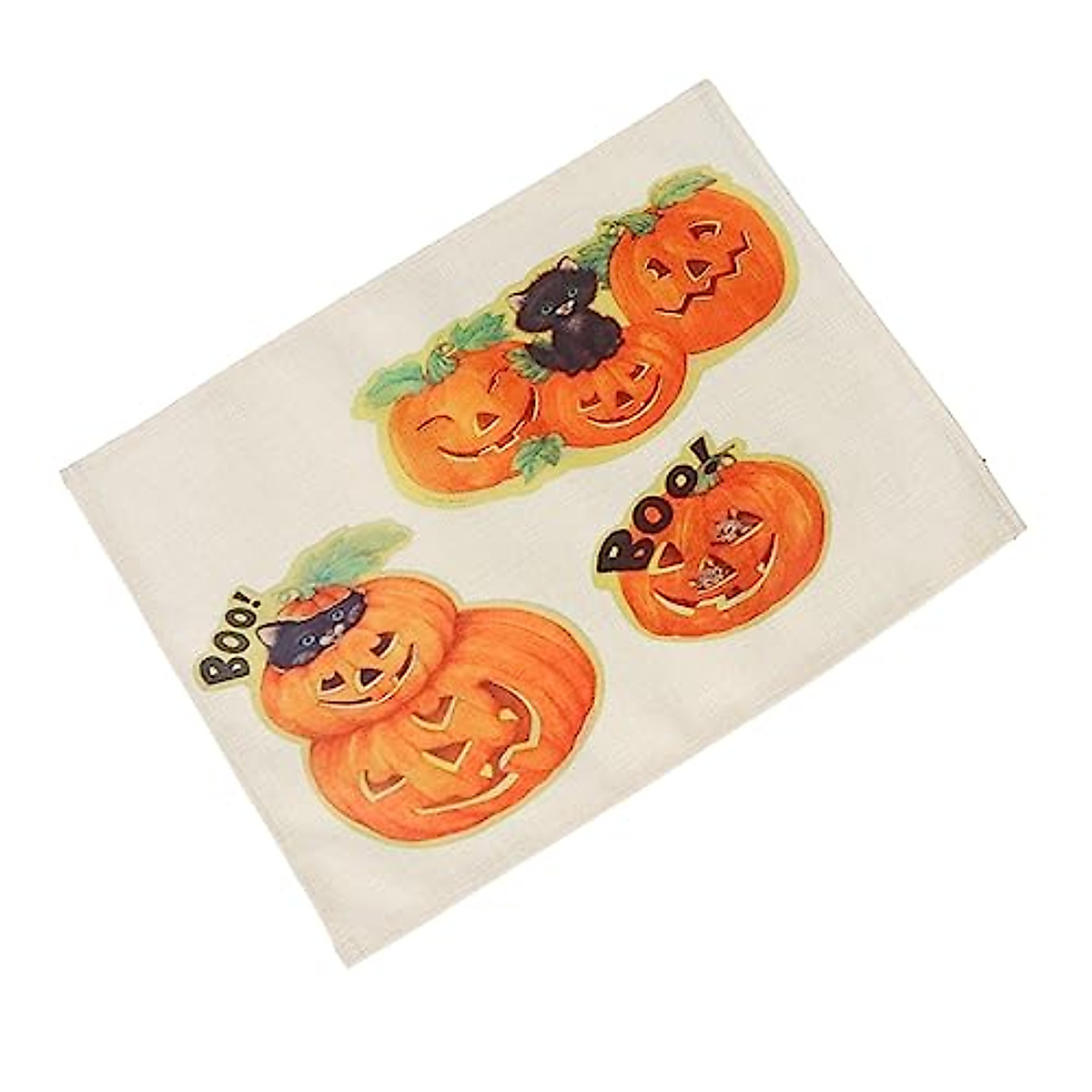 UPKOCH Linen Placemats 4 pcs Table Parties Burlap Placemat Insulation Pad Use Heat Unique Xcm Mat for Decor Plate Dish Tableware Printed Halloween Jute Pumpkin Creative Chic Bowl Dinner