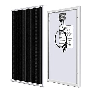 Weize Solar Panel 100 Watt 12 Volt, Single 12V 100W High Efficiency Monocrystalline PV Module Power Charger for Home, Camping, Boat, Caravan, RV and Other Off Grid Applications
