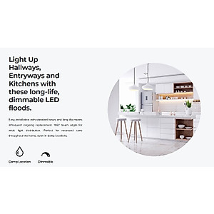 Greenlite LED BR30 Light Bulb, 65W = 8W, Dimmable, 670 Lumens, 3000K, Bright White - 4 Pack