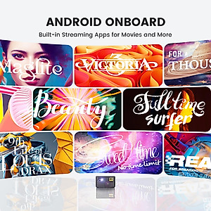 [BATTERY] AAXA P7+ DLP Mini Projector, 1080P Native 4k Supported Projector with Wifi & Bluetooth, USBC & Wireless Mirroring, Android Onboard, 2.5 Hour Battery