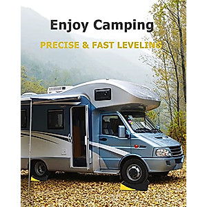 KOBANOICA RV Leveling Blocks,Camper Leveler 2 Pack,Includes Curved RV Levelers Ramp with Camper Wheel Chocks,RV Leveling System for Travel Trailer,Motorhome,Fifth Wheels