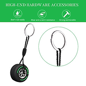 kingsea Racing Tire Keychain, 3D Cute Tire Key Chain, Soft Rubber Wheel Tyre Auto Keychain, Used for Car Decoration, 3PCS