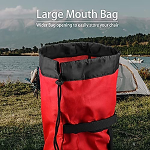 Xxerciz Camp Chair Replacement Bag Heavy Duty Large Folding Chair Storage Bag Carrying Bag with Adjustable Shoulder Strap for Outdoor Camping, Red