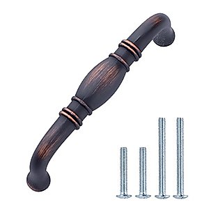 Amazon Basics AB2900-OR-10 Traditional Cabinet Handle, 3.35 Length (3-inch Hole Center), Oil Rubbed Bronze, 10-Pack, inch inch, (Pack of 10)