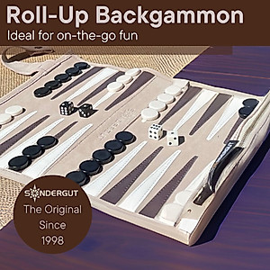 Sondergut Roll-up Suede Backgammon Game Cream