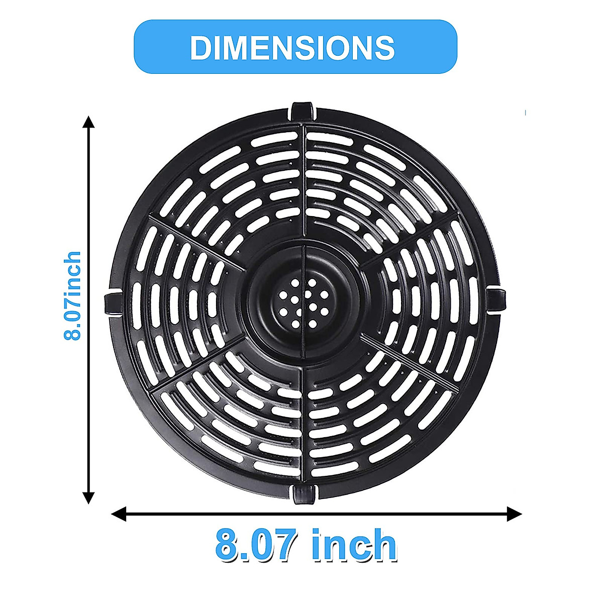 Air fryer Replacement Parts for Ninja AF101 AF161 AF150 Air Fryer, 8.2'' Round Food Grade Air Fryer Grill Pan Grill Plate Crisper Plate Accessories Tray Rack Compatible Ninja Foodie Pressure Cooker