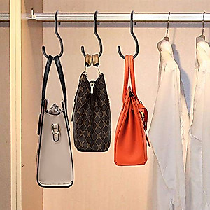 Purse Hangers 16 Pack Bag Hooks, Twist Shape Purse Hooks for Closet, Large Size Closet Rod Hooks for Hanging Purses, Handbags, Bags, Belts, Scarves, Hats, Pans and Pots