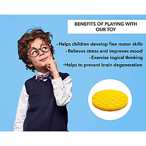 RadBizz Push Pop Bubble Fidget Sensory Toy - for Autism, Stress, Anxiety - Kids and Adults (Yellow)