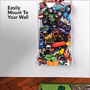 Acrylic Wall Toy Dispenser - Acrylic Wall Organizer For Toy Car, Train, Monster Trucks - Toy Car Storage - Storage Bin… (2 Pack)