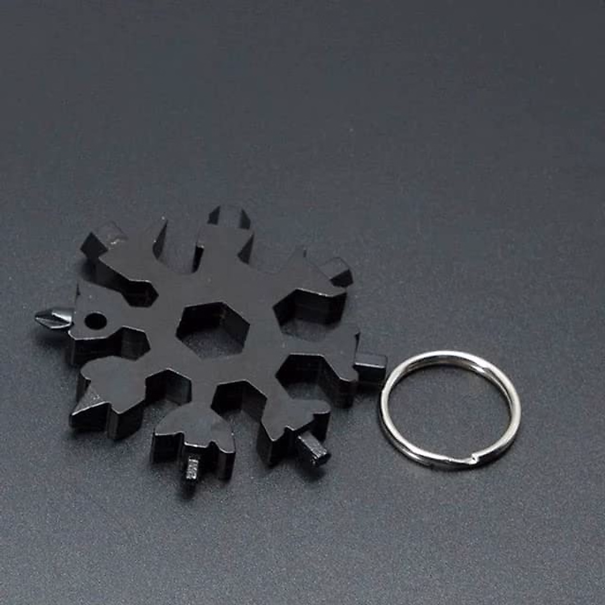 18-In-1 Stainless Steel Snowflakes Multi-Tool, Mens Stocking Stuffer Ideas,Snowflake Multi Tool (Black)