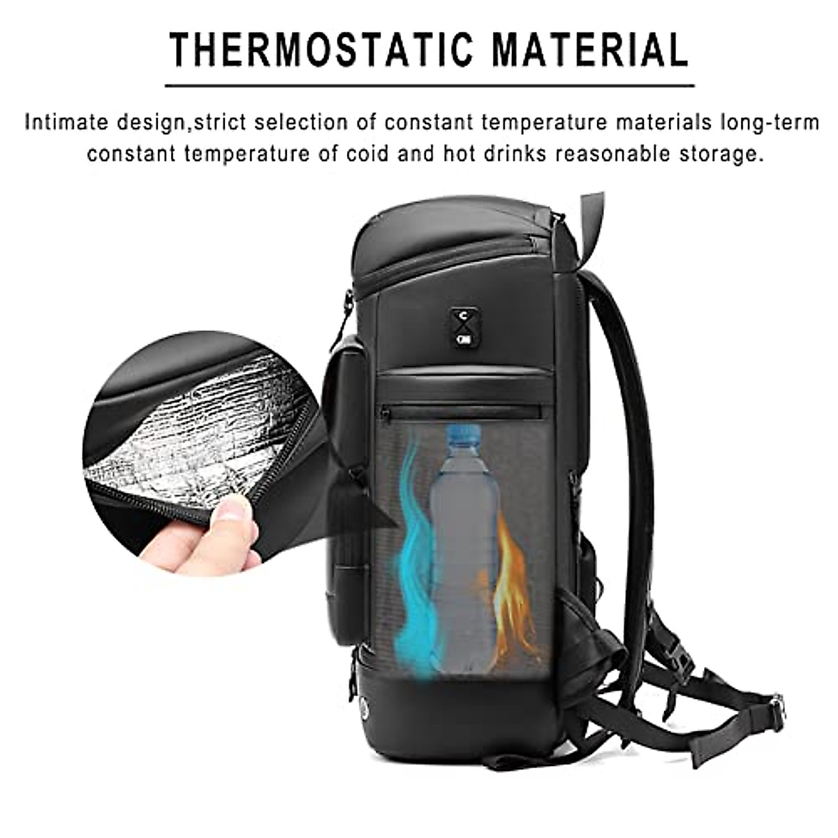 NASKVOWT Men travel backpack, gym backpack with shoe compartment, travel bag with shoe compartment, travel backpack carry on with USB charging port, camping, outdoors trekking backpack