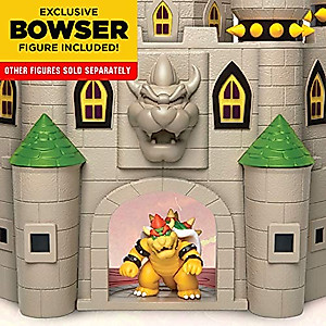 Super Mario Nintendo Deluxe Bowser's Castle Playset with 2.5" Exclusive Articulated Bowser Action Figure, Interactive Play Set with Authentic in-Game Sounds