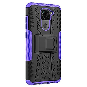 COTDINFORCA Compatible with Xiaomi Redmi Note 9 Case,Redmi Note 9 Case Heavy Duty with Kickstand Dual Layer Drop Protection Shockproof Hard Phone Case for Xiaomi Redmi Note 9. Hyun Purple