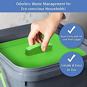 Biorfe Bokashi Indoor Compost Starter Kit All Seasons Bokashi Bran - Attractive Countertop Kitchen Odor Free Compost Bin - Composting Bucket Container with 2.2 lbs Organic Dry Bokashi Bran for Indoor