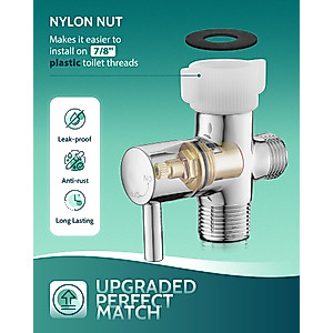 LUFEIDRA Handheld Toilet Bidet Sprayer for Toilet-Adjustable Water Pressure Jet Spray with Plastic T-Valve for Feminine Wash (Brushed Nickel + Matte Black)