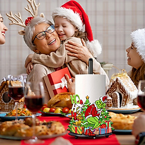 Hexagram Christmas Decor Christmas Decorations Indoor Paper Towel Holder Metal Home, Bathroom Kitchen Decor Paper Holder Stand, Christmas Tree Winter Farmhouse Countertops