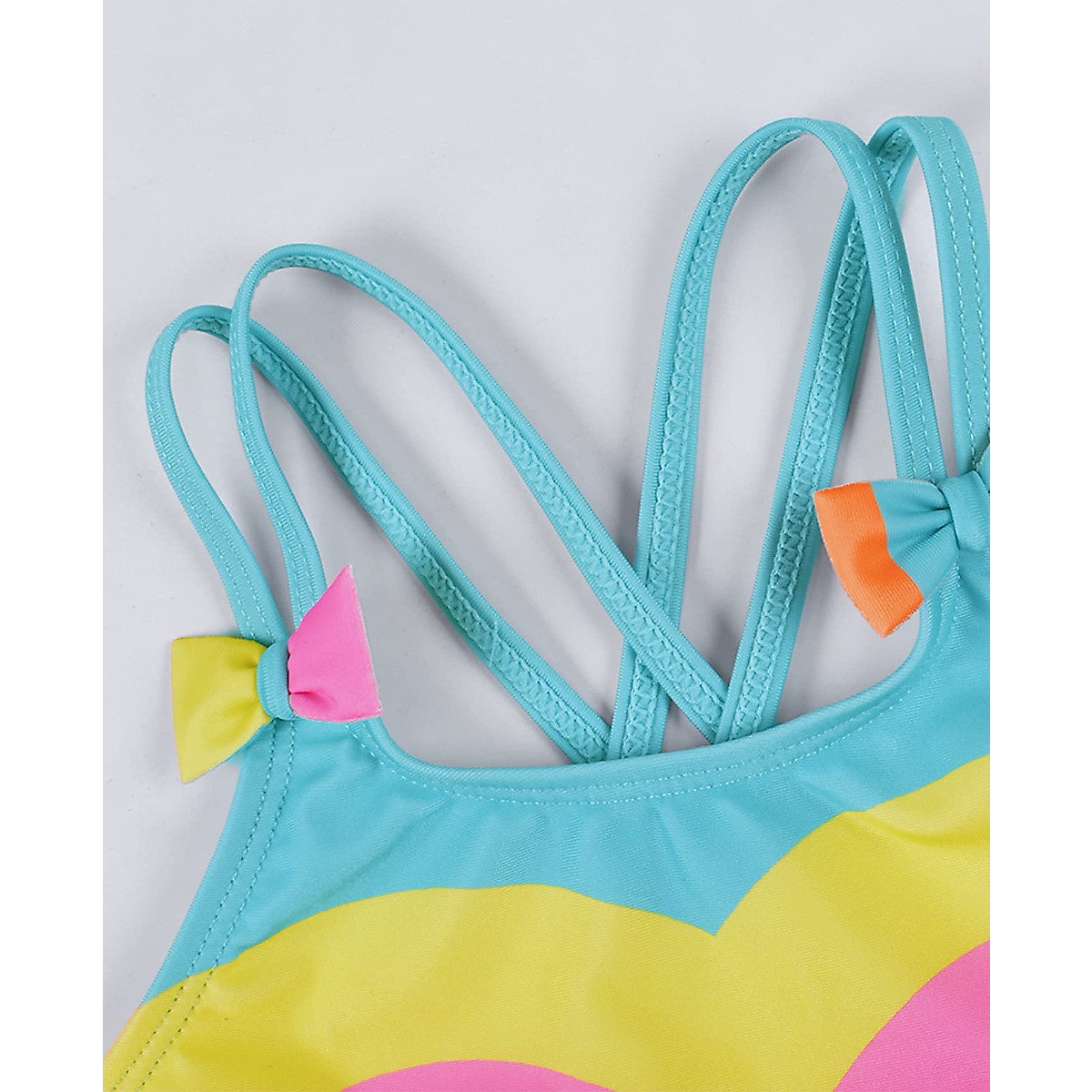 UONBOX Toddler Baby Girl Swimsuits One Piece Swimwear Cute Ruffled Bathing Suit Beachwear 6M-4T (24 Months, Pink Heart)