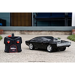 Jada Toys Fast & Furious 1:16 1970 Dodge Charger RT Remote Control Car 2.4 GHz Black, Toys for Kids and Adults, Glossy Black (97584)