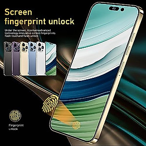 RAYPUR Unlocked Cheap Mobile Phones for i15 Ultra, Android 5G Global Version Smartphone, 7.3Inch Incell HD Capsule Screen, Multi-Language Support,Blue-1TB