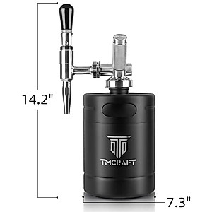 TMCRAFT 64oz Nitro Cold Brew Coffee Maker, Home Brew Coffee Keg with Stainless Steel Stout Creamer Faucet & Pressure Relieving Valve