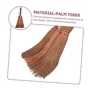 ORFOFE Brown Silk Broom Office Decor Straw Whisk Broom Asian Broom Straw Broom Mini Brush Housewarming Escoba De Household Palm Broom Astetic Room Decor Cleaning Brushes Hand Brown Hair