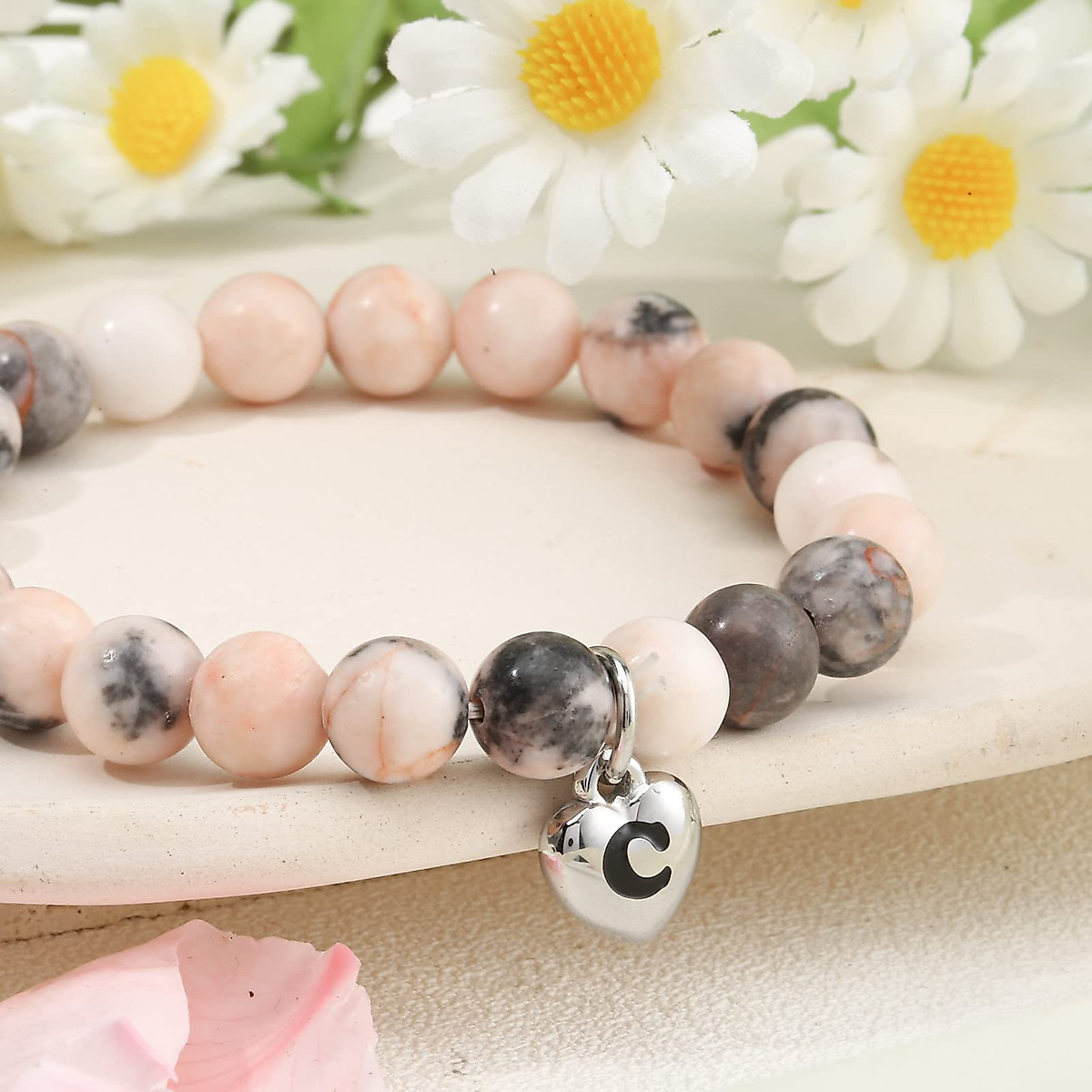 Jewelry&Card Christmas Inspirational Teen Girl Gifts Trendy Stuff "C" Letter Bracelets Cute Birthday Gifts Ideas for 13 14 15 16 Year Old Teens Her