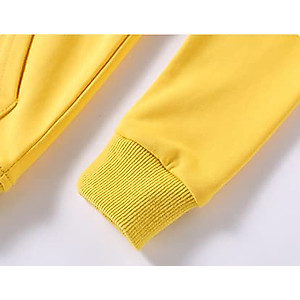TeTii Baby Toddler Kids Boy Girl Solid Casual Pocket Hoodie Sweatershirt Pullover Yellow