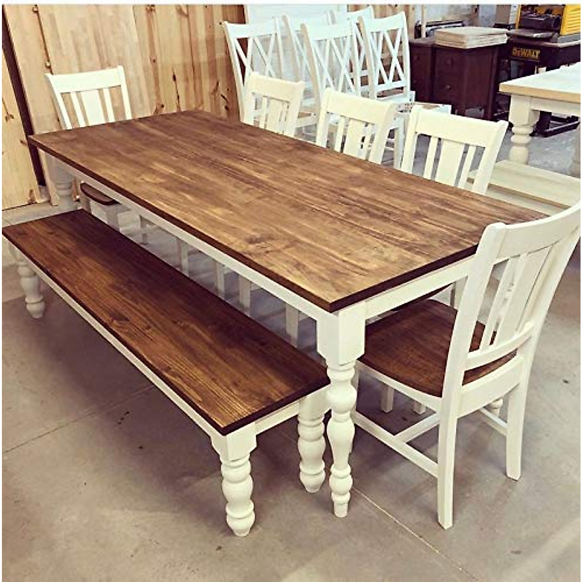 CAROLINA LEG CO. Chunky Rustic Modern Farmhouse Table Legs - Unfinished - DIY Furniture - Turned Legs - Set of 4 - Dimensions: 3.5" x 29"