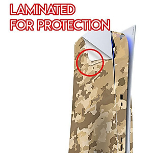 ITS A Skin Skins Compatible with Sony Playstation 5 Console Disc Edition - Protective Decal Overlay Stickers wrap Cover - Brown Desert Camo Camouflage
