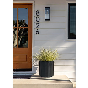 Veradek Demi Series Round Planter for Porch, Patio, Backyard | Durable Plastic-Concrete Material | Modern Décor for Tall Plants, Flowers