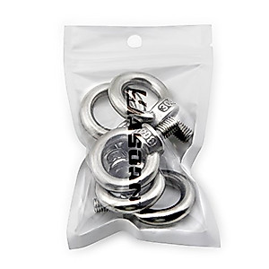 Yasorn 5pcs M8/0.32" Lifting Ring Eye Bolt Stainless Steel Screw Bolt