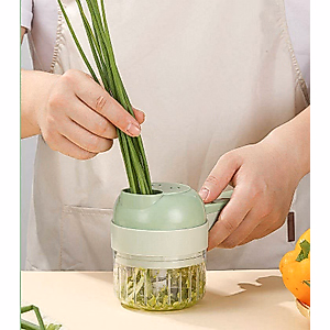 Electric Vegetable Cutter , 4 in1Portable Electric Vegetable Cutter Set , Portable Wireless Food Chopper , Wireless Food Processor