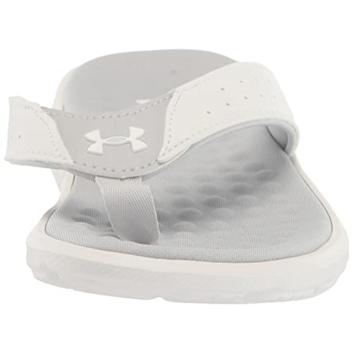 Under Armour Men's Ignite Pro Flip Flop, (100) White / Halo Gray / White, 9, US