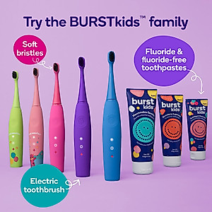 BURSTkids Marshmallow Sparkle Kids Toothpaste with Fluoride - Great Tasting Flavored Childrens & Toddler Toothpaste - Anticavity, Dye Free, Vegan, Safe Toothpaste for Kids Ages 2+ - 4oz