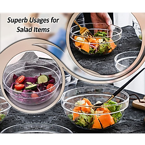 Salad Serving Bowl for Kitchens, Parties, Holidays, and Celebrations - Serving 9-inch Bowls - Reusable BPA free - 124 oz. Capacity, Set of 3
